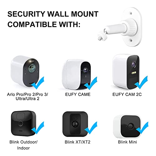 2Pack Strong Adhesive Wall Mount Compatible with Ring Stick Up Cam Wired/Battery and Ring Indoor Cam HD Security Camera,360 Degree Adjustable Mounting Bracket for Camera with 1/4 Screw Head
