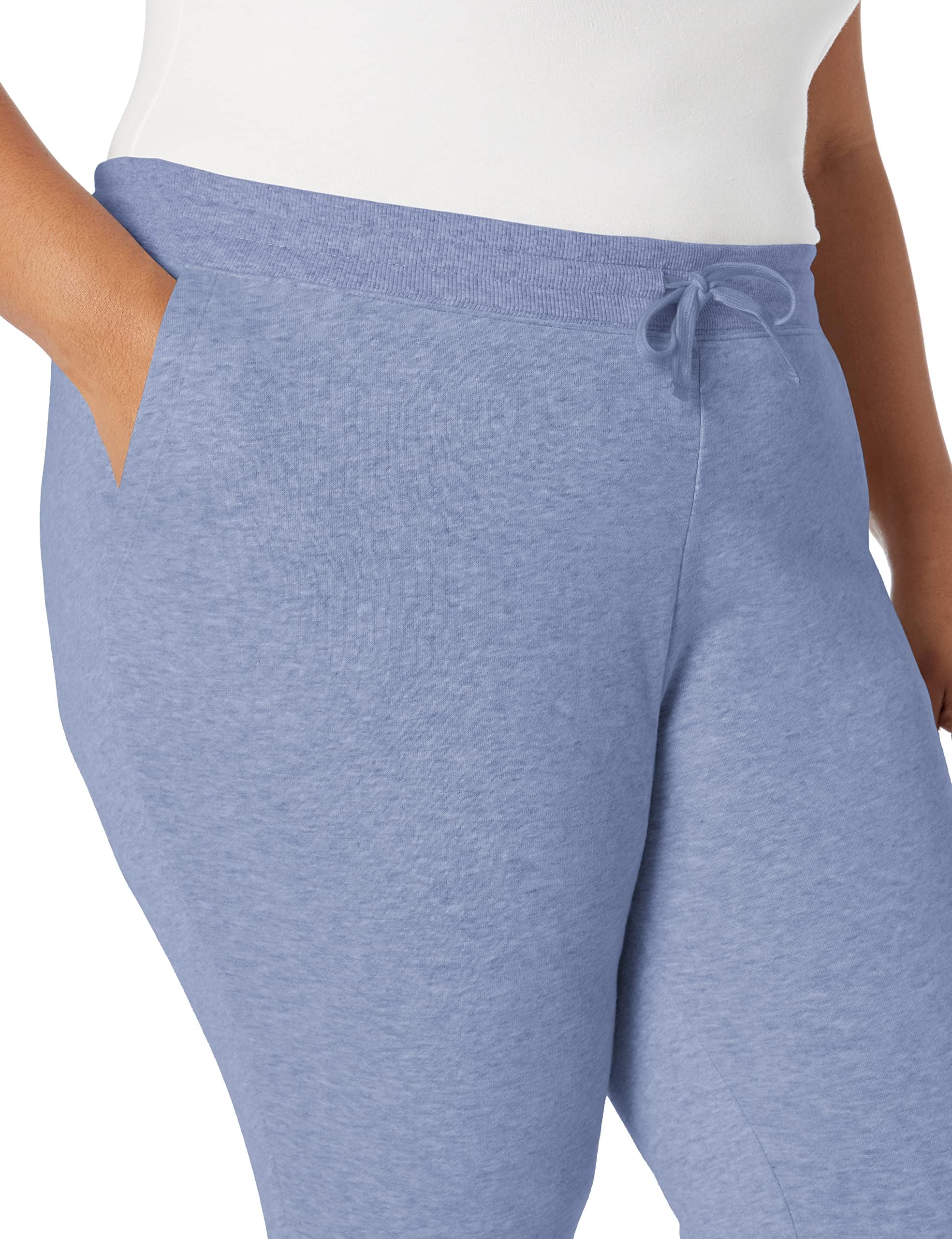 Amazon Essentials Women's French Terry Fleece Jogger Sweatpant (Available in Plus Size), Indigo Blue Heather, Medium
