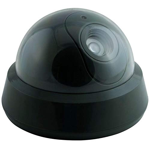 Dummy Security Camera Fake Camera Outdoors Dummy Dome Wireless Surveillance System Motion Light Realistic Look with Flashing Red LED Light 4 Pack