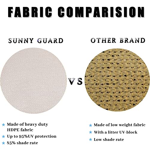SUNNY GUARD Sun Shade Sail 13' x 19.5' Rectangle Cream UV Block Sunshade for Backyard Yard Deck Patio Garden Outdoor Activities and Facility