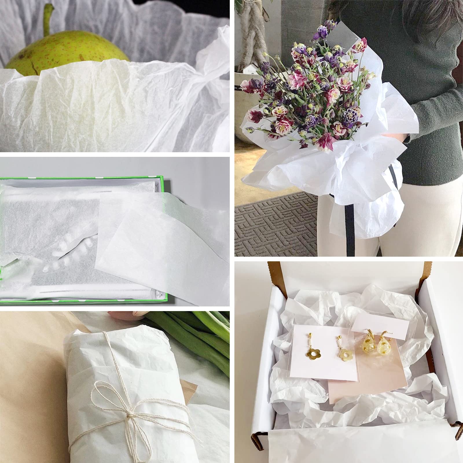 White Tissue Paper Bulk, 20 x 20 Inches Acid-Free Tissue Paper for Gift Bags, Storage, Gift Wrapping, 84 Sheets Art Tissue Paper for Crafts