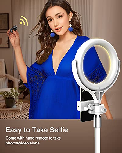 elitehood 8’’ Ring Light for Computer & Video Conference Lighting Kit, Desk LED Circle Light with Stand & Phone Holder for Zoom Call Lighting, Webcam Camera Meeting, Office Laptop Video Conferencing