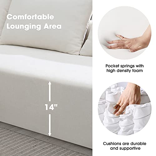 Oversized Modular Sectional Sofa with Reversible Chaise & Thick Cushion, Modern Chenille Upholstered L Shaped Cloud Couch, Comfy Deep Seat Corner Sofa&Couch Sofabed for Living Room Furniture Set
