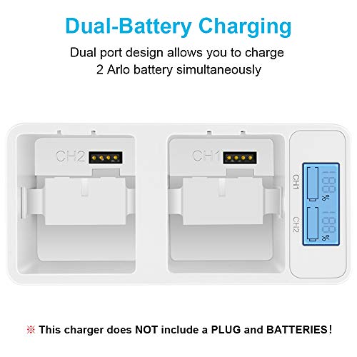 Feirsh Charger Station Gift for Arlo, Digital LED Screen Charging Station Compatible for Arlo Pro/Pro 2/Go Camera (No Batteries)