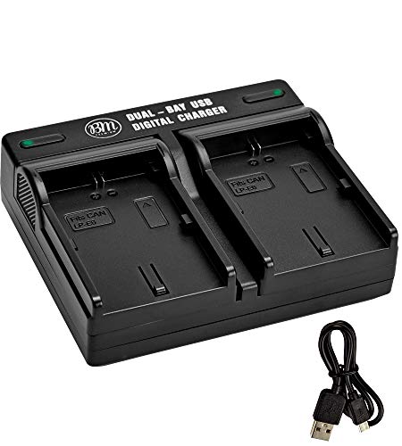 BM LP-E6N Dual Bay Battery Charger for Canon EOS R, EOS R5, EOS R6, EOS R6 II, EOS R7, EOS 90D, EOS 60D, EOS 70D, EOS 80D, EOS 5D IV, EOS 6D, EOS 6D II, EOS 7D, EOS 7D II, C700, XC10, XC15 Cameras