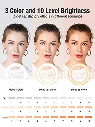 elitehood 8’’ Ring Light for Computer & Video Conference Lighting Kit, Desk LED Circle Light with Stand & Phone Holder for Zoom Call Lighting, Webcam Camera Meeting, Office Laptop Video Conferencing