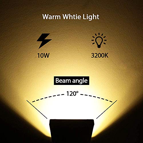 Lysed 10W Low Voltage LED Landscape Lights, Bowfishing Lights Warm White 12V Spotlights for Garden Pathway, Yard, Lawn, Wall, Trees Lighting, Outdoor Spotlight with Spike Stand(10 Pack)
