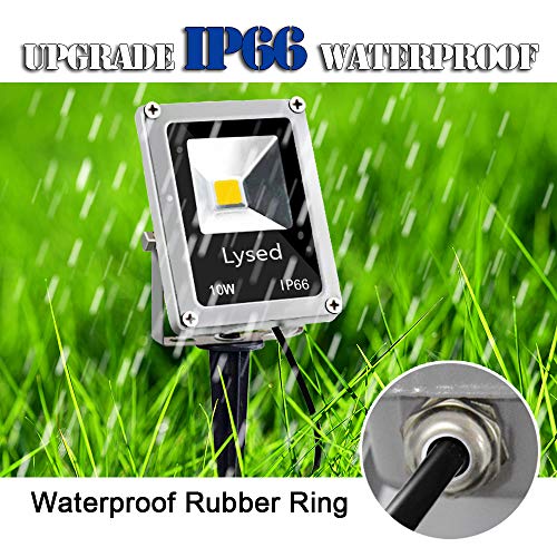 Lysed 10W Low Voltage LED Landscape Lights, Bowfishing Lights Warm White 12V Spotlights for Garden Pathway, Yard, Lawn, Wall, Trees Lighting, Outdoor Spotlight with Spike Stand(10 Pack)