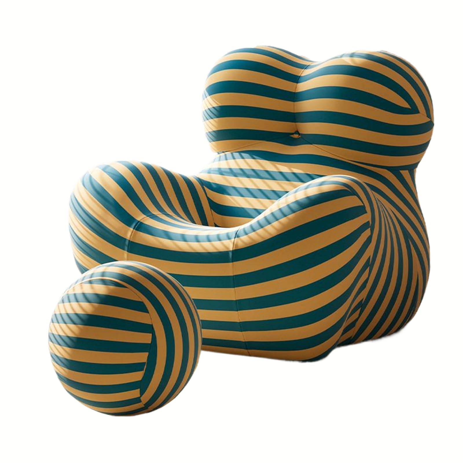 ESRADA Lazy Chair with Ottoman, Modern Soft Reading Chair Accent Contemporary Lounge Leisure Sofa Chair,Large Wrap-Around Armrests Lazy Sofa Chair