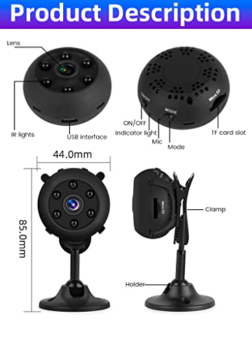 Newfun Mini WiFi Wireless Spy Camera- Hidden Camera with Audio 1080p Cam with Night Vision, Motion Detection, Remote Viewing for Security with iOS,Android Phone App, Suitable for Home Office Cameras