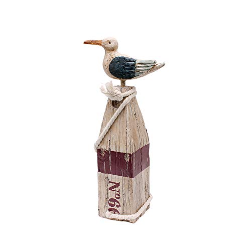Seagull Figurine Sea Bird Statue Coastal Bird Figurines for Garden Resin Seagull Decor Sea Bird Decor Bird Sculptures Yard Outdoor Indoor Nautical Decor Ocean Beach Home Decor 11 Inch