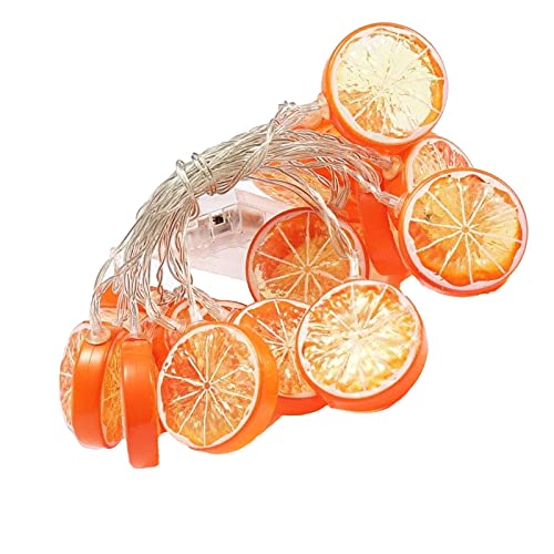 HelloCreate Fruit String Light Orange Lemon Slices Outdoor String Light Battery Operated Fruit Twinkle LED String Lights for Wedding Festival Party Garden Decor (Orange, 6m 40LEDs)