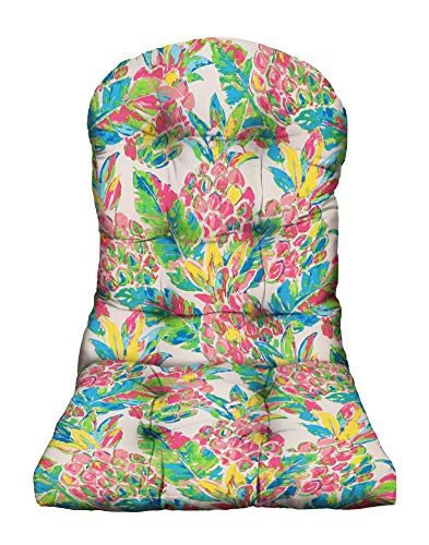 RSH Décor Outdoor Patio Tufted Adirondack Chair Cushion Weather Resistant - Choose Color & Quantity (1, Vida Garden Pink Yellow Green Lily Pineapple)