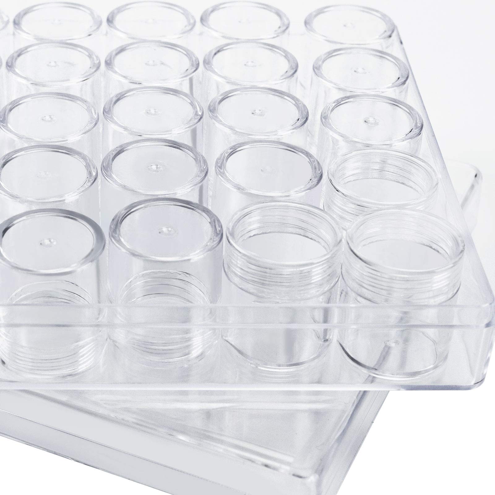 ZOENHOU 3 Pack 30 Grids Diamond Painting Storage Containers, Embroidery Diamond Storage Box Beads Organizer Case with Lid Clear Nail Art Accessories with 2 PCS Label Stickers for Jewelry DIY