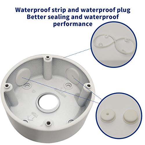 (Waterproof Camera Junction Box) Universal Bullet Security Camera Mount Bracket Hide Cable, Metal Electric Enclosure, Outdoor Camera Cover, Base Junction Box for CCTV Cams (4 Pack)