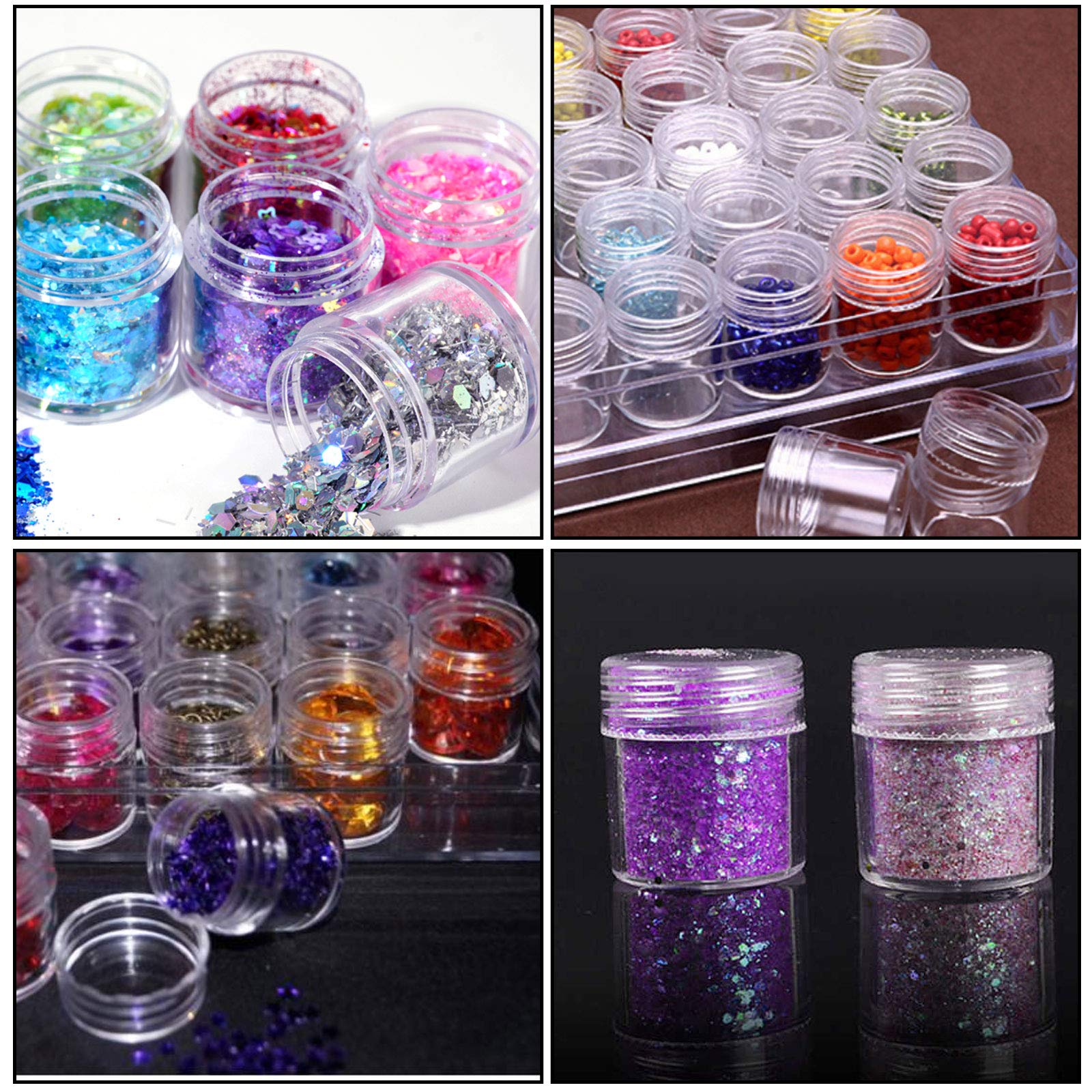 ZOENHOU 3 Pack 30 Grids Diamond Painting Storage Containers, Embroidery Diamond Storage Box Beads Organizer Case with Lid Clear Nail Art Accessories with 2 PCS Label Stickers for Jewelry DIY
