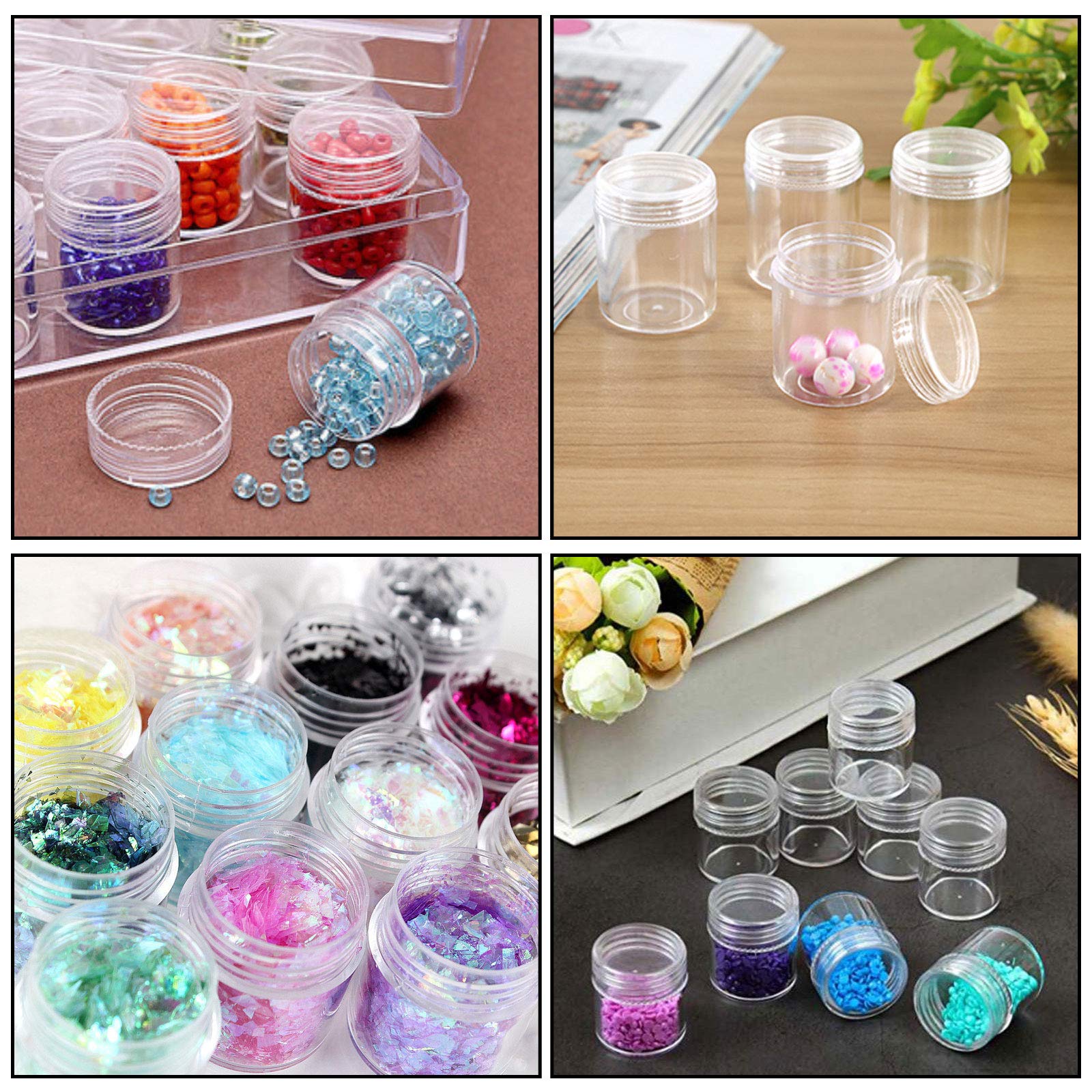 ZOENHOU 3 Pack 30 Grids Diamond Painting Storage Containers, Embroidery Diamond Storage Box Beads Organizer Case with Lid Clear Nail Art Accessories with 2 PCS Label Stickers for Jewelry DIY
