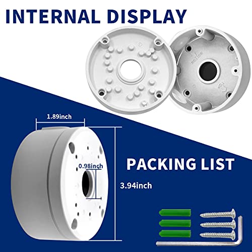 (Waterproof Camera Junction Box) Universal Bullet Security Camera Mount Bracket Hide Cable, Metal Electric Enclosure, Outdoor Camera Cover, Base Junction Box for CCTV Cams (4 Pack)
