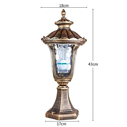 MODEBHD Modern Outdoor Column Lamp Tradition Classic Victoria Glass Lantern Aluminum Waterproof Antirust Table Lamp Street Post Lights Villa Garden Patio Lawn Lights E27 Lampholder Decoration