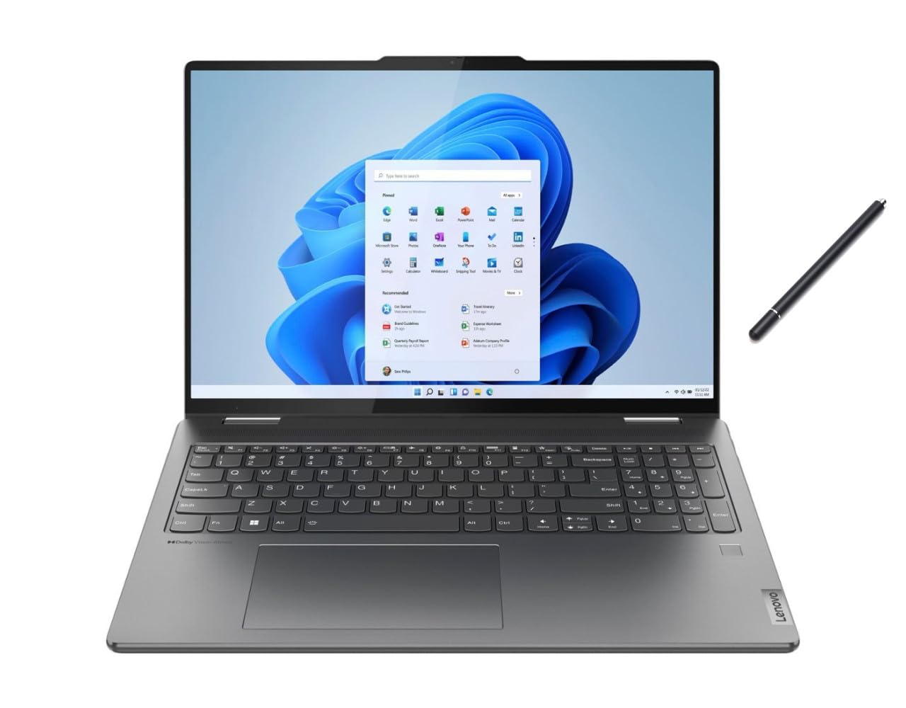 Lenovo Yoga 7i 16"" WUXGA 2 in 1 Touch Laptop | Intel Core i5-1335U | Intel Iris Xe Graphics | 16GB RAM DDR5 | 512GB SSD | Backlit | Fingerprint | Windows 11 Home | with Microsoft Office 365, Grey