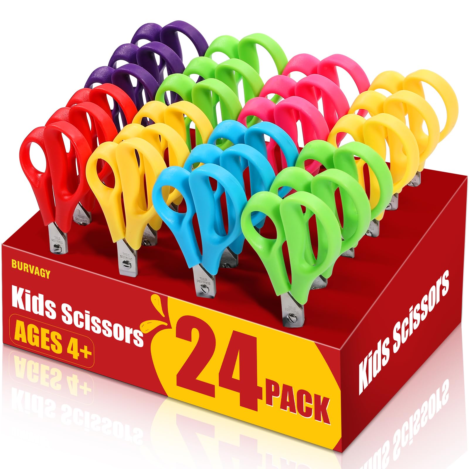 BURVAGY 6-pack Small Scissors,5.5"Multipurpose Scissors Bulk Ultra Sharp Shears for Office Home School Sewing Fabric Craft Supplies,Soft Comfort-Grip Right/Left Handles,Assorted Color…