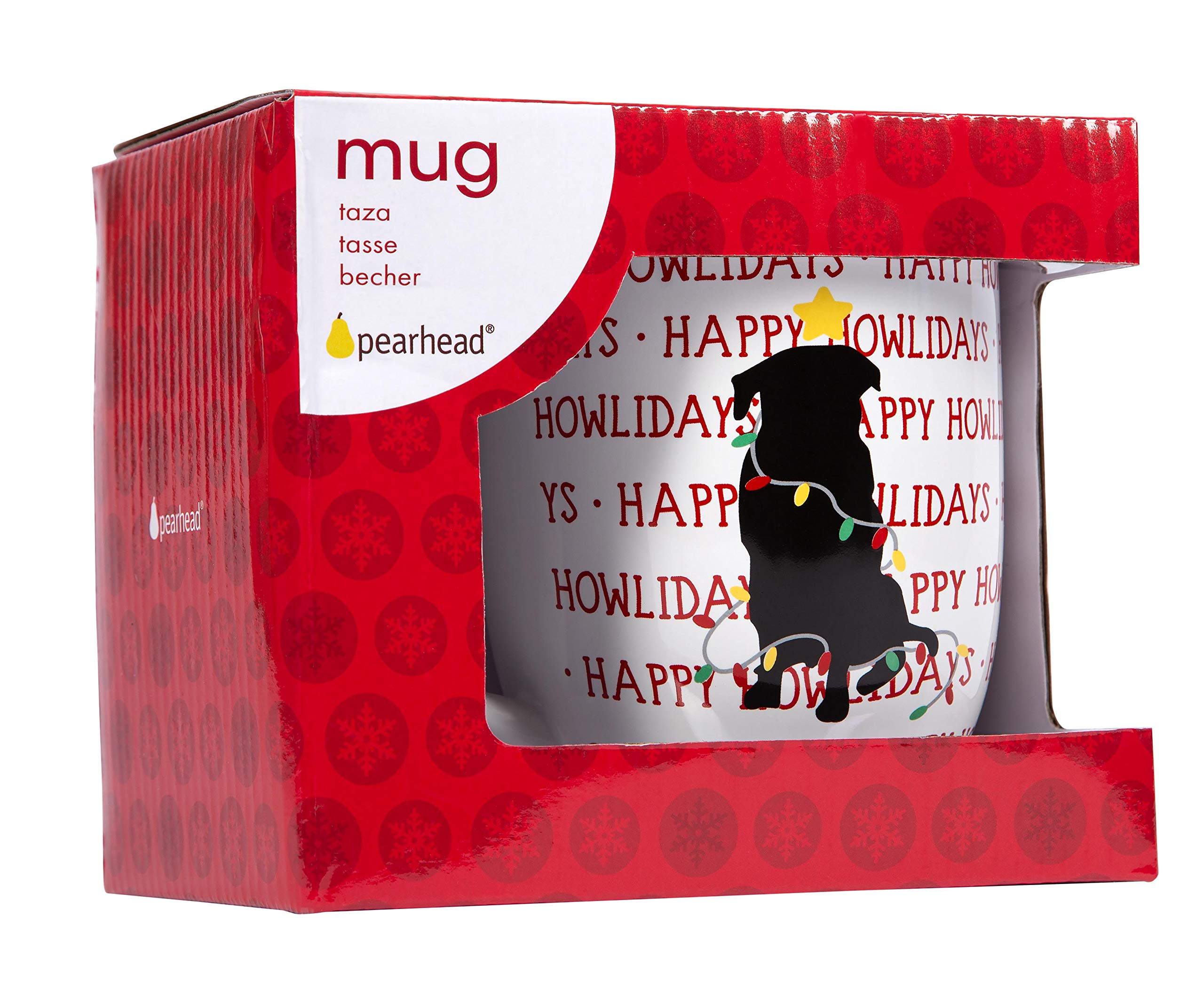 Pearhead Pet Happy Howlidays Dog Coffee Mug, Dog Owner, Holiday Stocking Stuffer