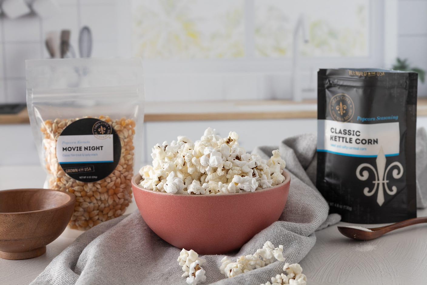 Custom Movie Popcorn Gift Set β Pick Your Set of 4 | Variety Popcorn Kernel Gift Set | Non-GMO Snacks & Gluten Free Popcorn + Accessories with Ready Black Gift Box by Dell Cove Spices and More