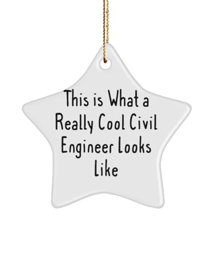 New Civil Engineer Star Ornament, This is What a Really Cool Civil Engineer Looks, Present for Men Women, New Gifts from Boss, Fun Gifts for Civil Engineer, Unique Gifts for Civil Engineer