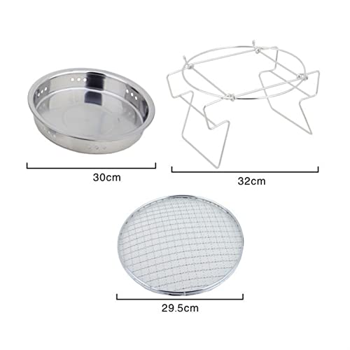 TAMYID Charcoal Grills, Outdoor BBQ Grill Charcoal Rack Grate Mini Round Grill Portable Camping Pot Baking Cooking Grill Barbecue Mesh Wood Coal Stove