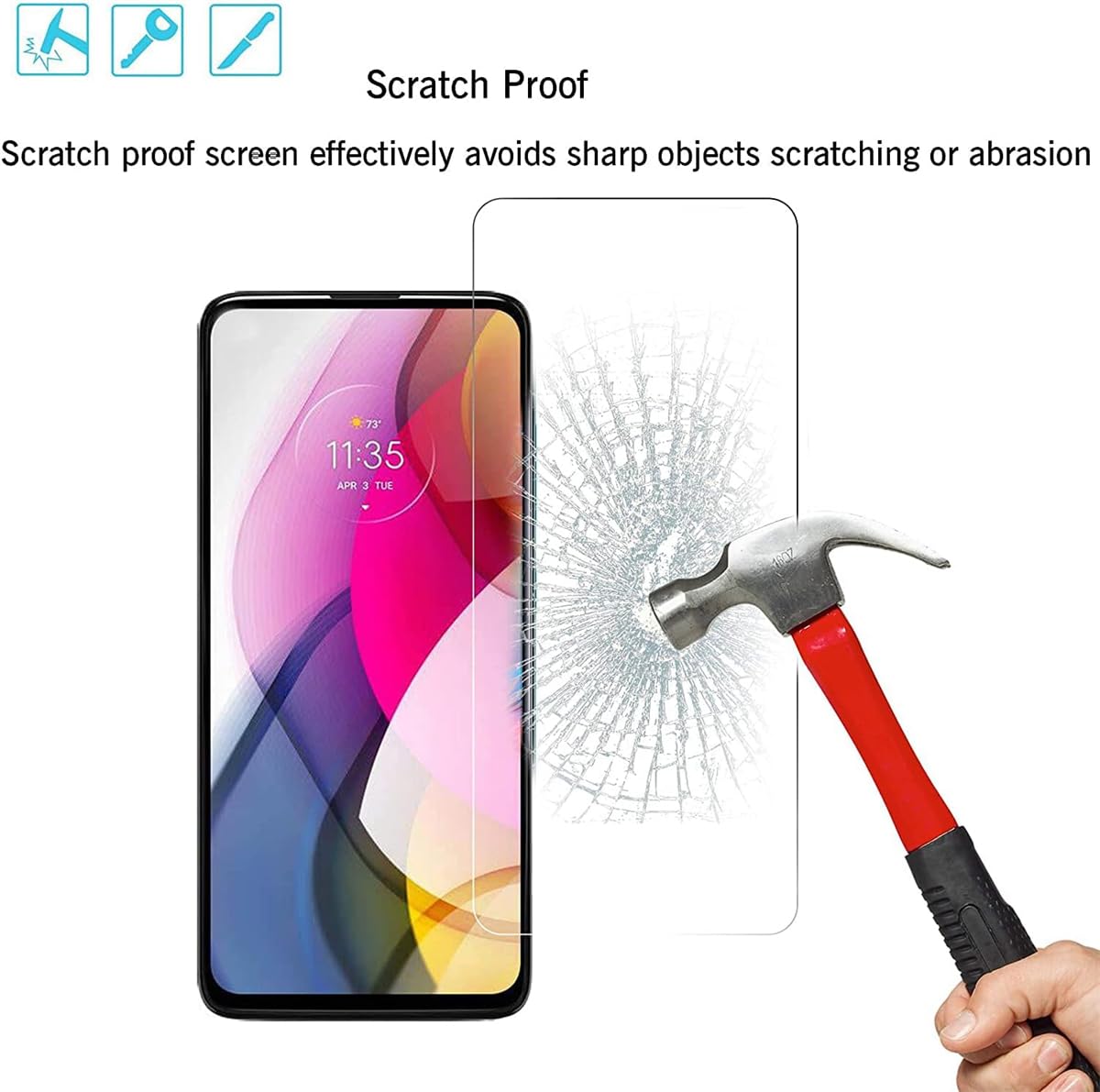 Yiushing For OnePlus Open Tempered Glass Front Screen Protector + Camera Lens Protector, 9H Hardness Anti-Scratch Tempered Glass Screen Protector Film (2+2 Pcs)