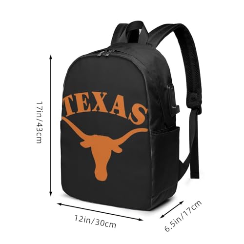 VNCXCNCN I Love TEXAS Laptop Backpack Classic Backpack Band Elements Travel Backpack Sports Backpack With USB port