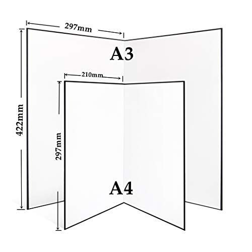 (2 Pcs) Light Reflector 3 in 1 Photography Reflector Cardboard, A4 (12x8 Inch) Size Folding Light Diffuser Board for Still Life, Product and Food Photo Shooting - Black, Silver and White, 2 Pack