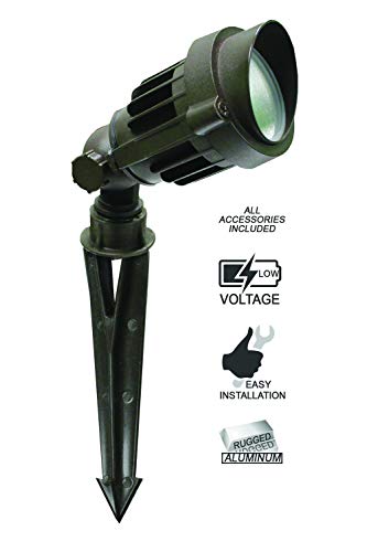 Westgate LED Low Voltage Landscape Spotlight - 12 Volt AC/DC Garden Light - Integrated LED - 400 Lumens - All Accessories Included (6 Watt, 5000K Cool White)