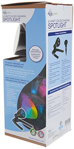 Aquascape 84059 4.5-Watt LED Color Changing Pond and Garden Spotlight, Black