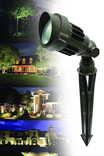 Westgate LED Low Voltage Landscape Spotlight - 12 Volt AC/DC Garden Light - Integrated LED - 400 Lumens - All Accessories Included (6 Watt, 5000K Cool White)