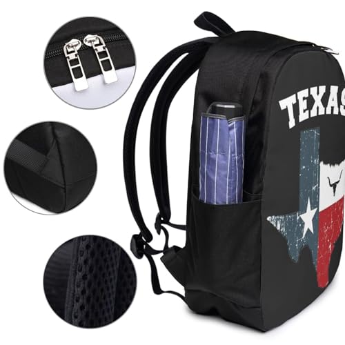 VNCXCNCN I Love TEXAS Laptop Backpack Classic Backpack Band Elements Travel Backpack Sports Backpack With USB port