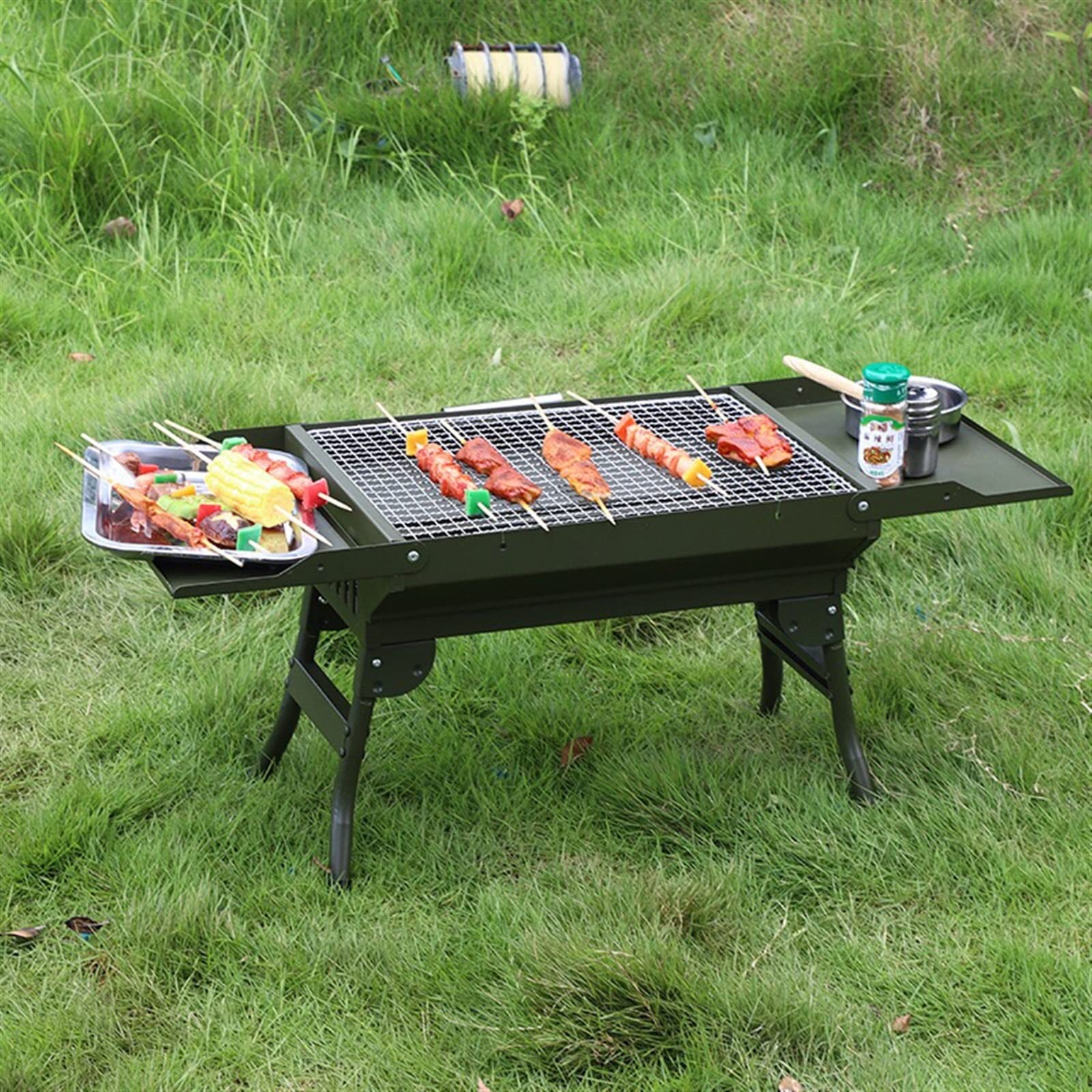 TAMYID Charcoal Grills, Collapsible Portable Grill Camping Outdoor Portable Charcoal BBQ Grill Cooking Utensils Party Cooking Tools Portable Grill