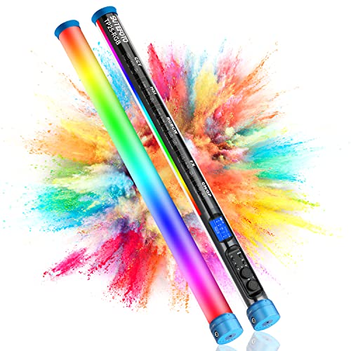 [2021 upgraded] Large Handheld Light Wand, 2600 lumens RGB LED Video Light 360° Full colors, 24.3" Tube Light for Photography Light Stick, CRI 98+, 2800K-10000K /Rechargeable Battery /LCD Display