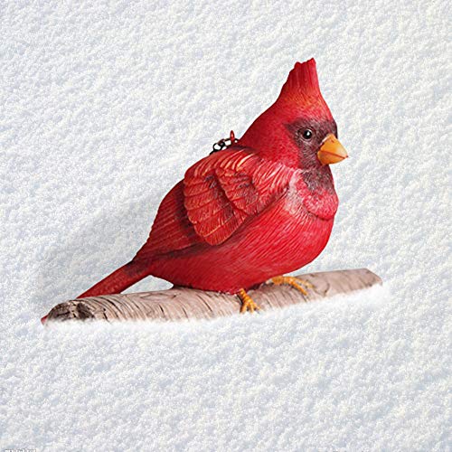Claratut Mini Red Cardinal Bird Ornament On A Tree for Outdoor Indoor Use,Tree Statue Figurines Garden Decor 4.7L X4H
