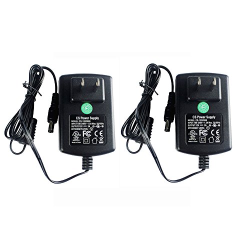 [UL Certified] 2 Pack AC Adapter DC 12V 2A Power Supply 5.5mm x 2.1mm for CCTV Cameras DVR Strip LED UL Listed FCC