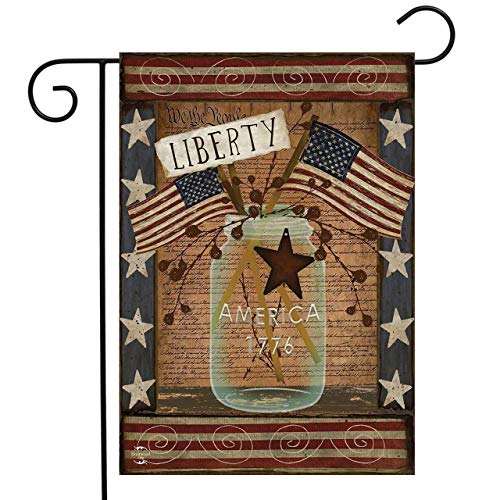 Liberty Primitive Patriotic Garden Flag Declaration of Independence 4th of July