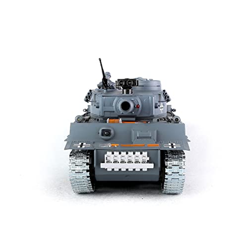 HENAA RC Tank Model, 1/18 2.4Ghz RC German Tiger Infrared Remote Control Main Battle Tank, Military Vehicle Model Alloy Crawler