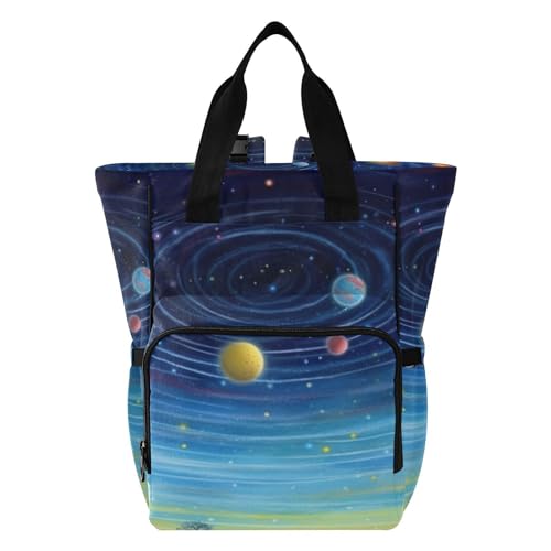 xigua Colorful Universe Diaper Bag Backpack Multi Function Baby Changing Bags Waterproof Large Capacity Travel Back Pack for Mom Dad