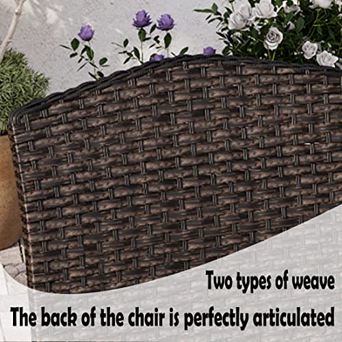 SUNSHINE VALLEY Patio Dining Chairs Set for 6, 7 Piece Wicker Outdoor Table and Chairs, Large Rectangular Metal Patio Dining Table with 1.57β Umbrella Hole Outdoor Dining Sets for Garden Backyard Lawn