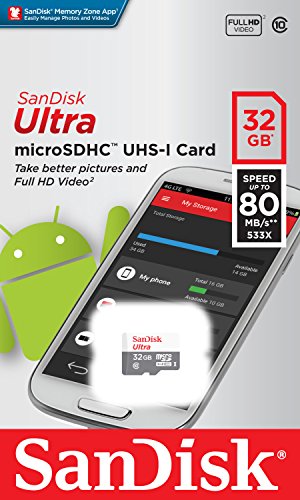 SanDisk Ultra SDSQUNS-032G-GN3MN 32GB 80MB/s UHS-I Class 10 microSDHC Card