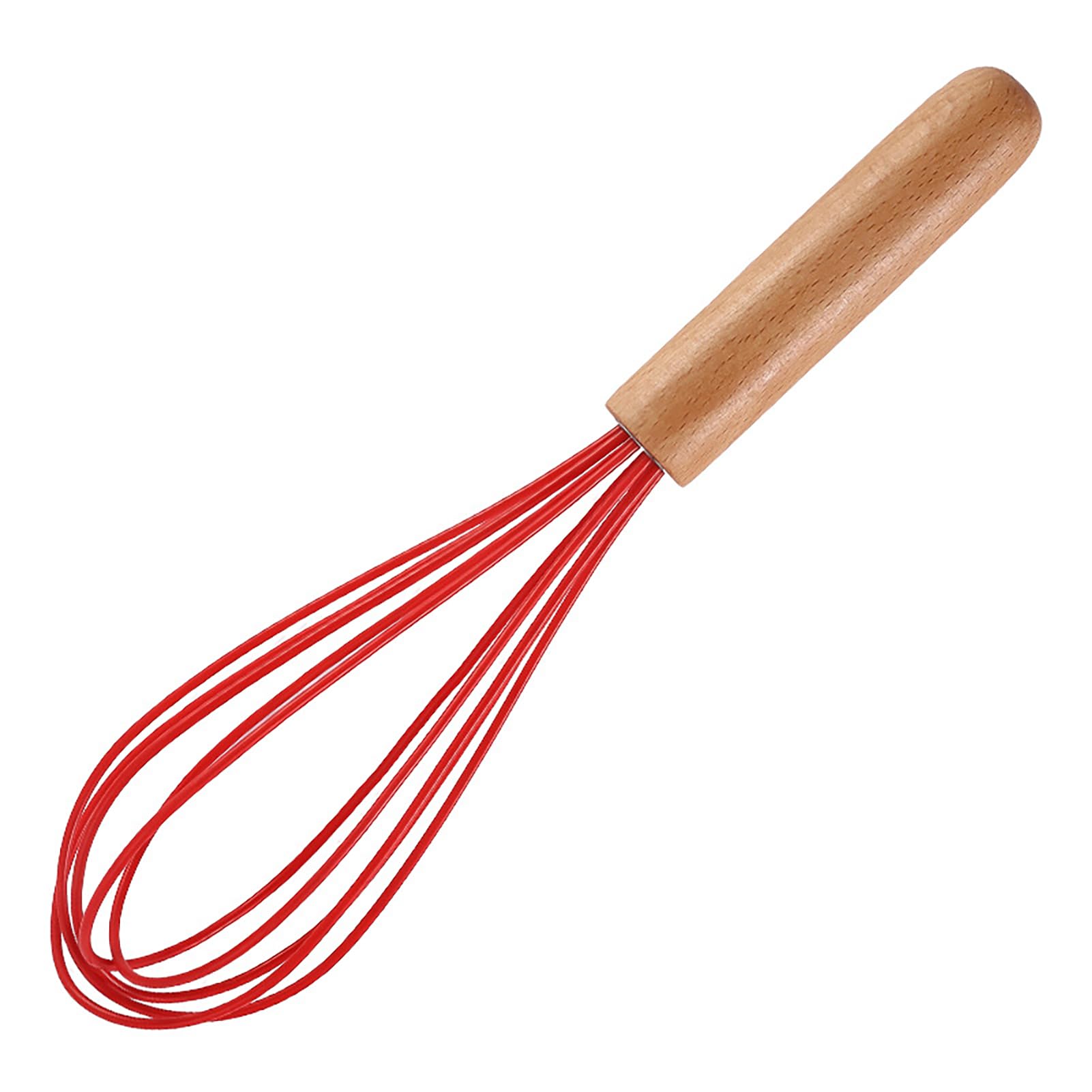 Tainrunse Egg Mixer Chrismas Manual Egg Mixer Milk Frother Kitchen Utensil Mixing Xmas Wooden Handle Durable Food Grade 10 Inch (Red and Green(2 pcs))