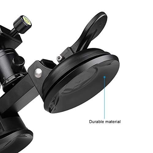 Professional Heavy Duty (20 lbs Load) True DSLR Mirorrless Camera Suction Cup Car Mount Camcorder Vehicle Holder w/Quick Release Plate 360° Ball Head Compatible with Nikon Canon Sony RED BM Hi-Speed