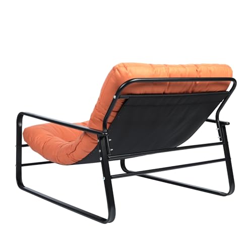 HomeMiYN Sofa Bed Accent Recliner Chair Modern Steel Frame Soft Chair for Living Room, Bedroom (Orange)
