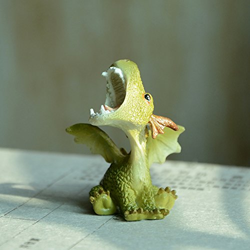 Top Collection Miniature Fairy Garden and Terrarium Statue, Mini Dragon Roaring
