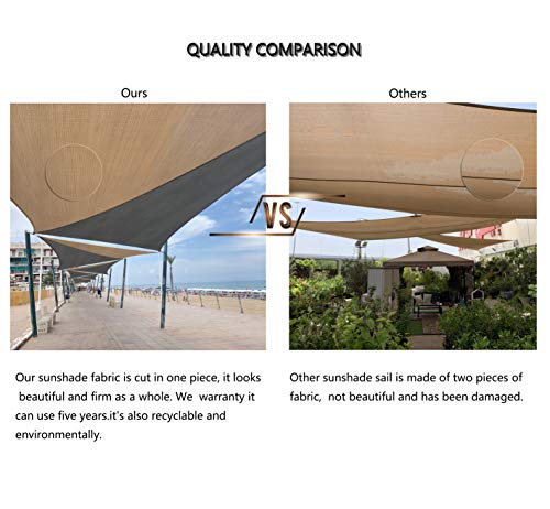Tronssien Triangle 12'x12'x12' Sun Shade Sail, 95% UV Blockage Canopy Awning for Outdoor Patio and Garden, Yard Activities